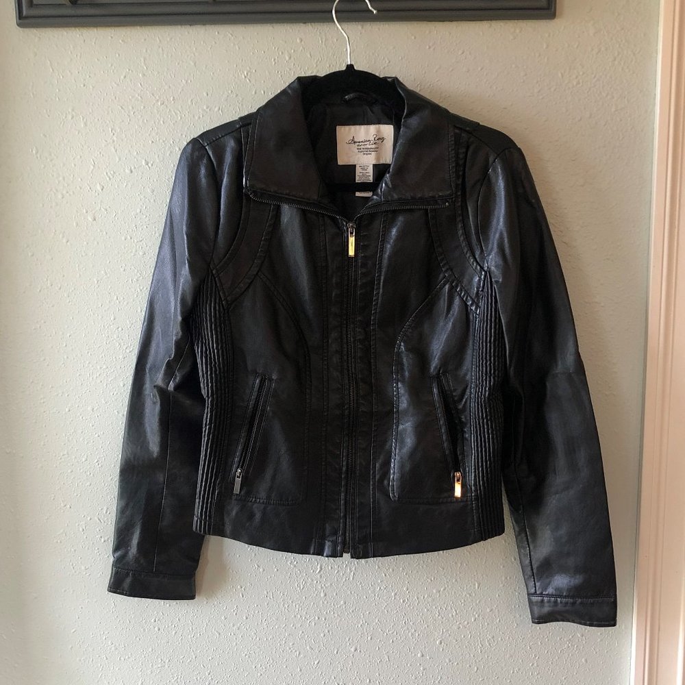 American Rag Black Faux Leather Jacket - Gem